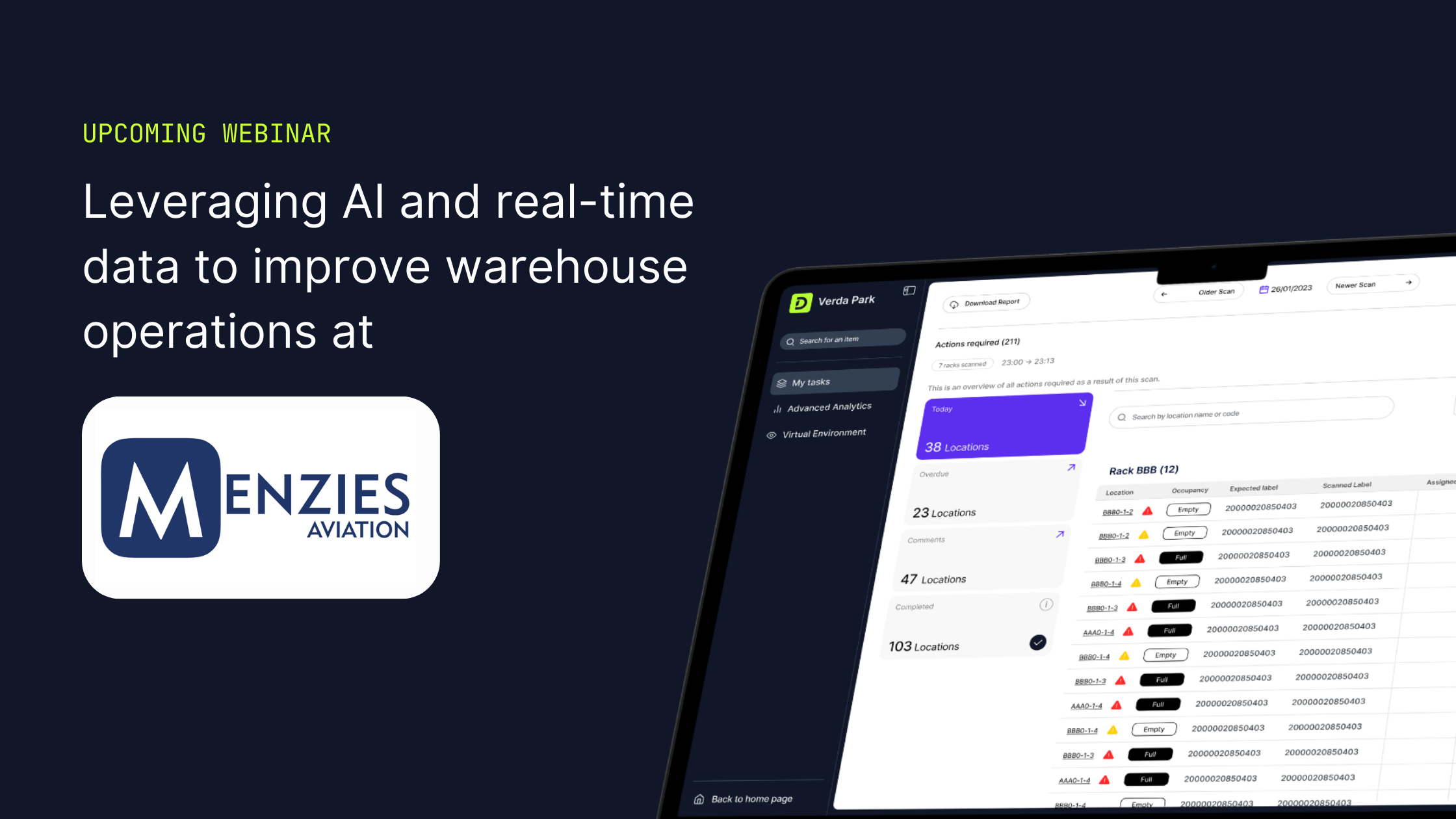 Dexory Webinar | Improve warehouse operations at Menzies Aviation